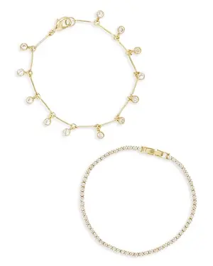 Ettika Cubic Zirconia Bracelet Set - Gold