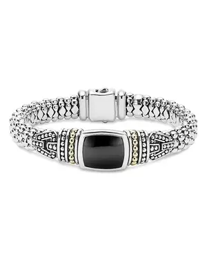 Lagos 18k Gold And Sterling Silver Rittenhouse Bracelet With Onyx - Black/silver