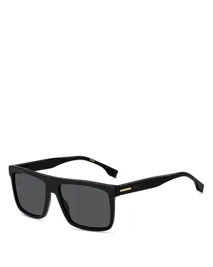 Hugo Boss Flat Top Sunglasses, 59mm - Black/gray Polarized Solid