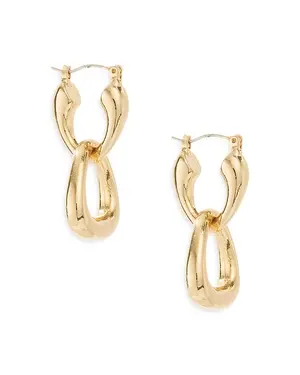 Ettika Double Dangle Hoop Earrings - Gold