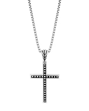John Hardy Classic Chain Jawan Cross Pendant Necklace - Silver
