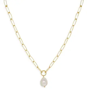 Ettika 18k Plated Pearl Chain Necklace - Gold