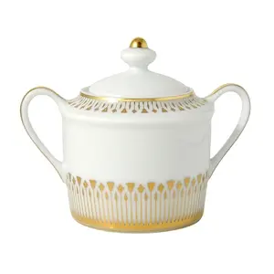 Bernardaud Soleil Levant Sugar Bowl - White/gold