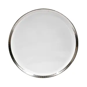 Bernardaud Torsade Round Tart Platter - White/platinum