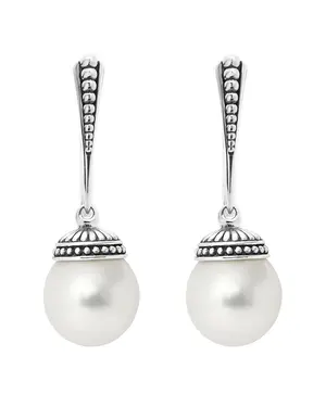 Lagos Sterling Silver Luna Pearl Drop Earrings