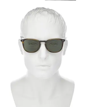 Oliver Spencer Round Frame Sunglasses 53mm - Havana/green Solid