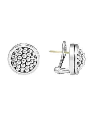 Lagos Sterling Caviar Button Stud Earrings