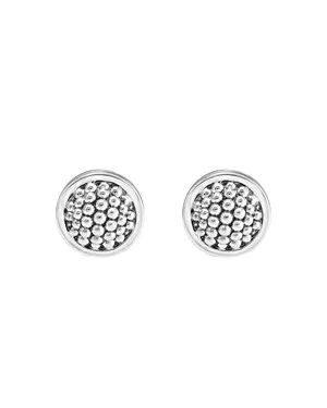 Lagos Sterling Caviar Button Stud Earrings