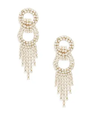 Ettika Gatsby Fringe Drop Earrings - Ivory/gold