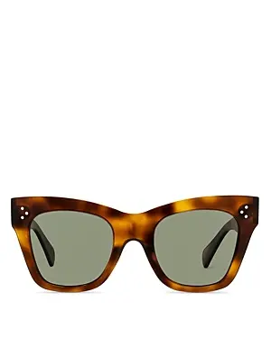 Celine Polarized Square Sunglasses - Havana/green