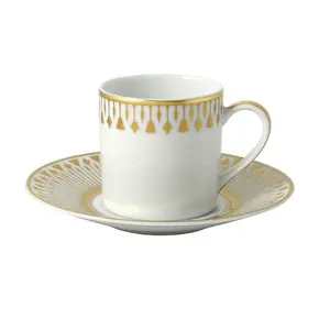 Bernardaud Soleil Levant After Dinner Cup - White/gold
