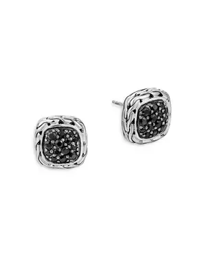 John Hardy Kali Lava Stud Earrings - Black/silver