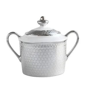 Bernardaud Divine Sugar Bowl - White/platinum