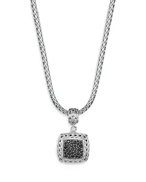 John Hardy Classic Chain Black Sapphire Pendant Necklace - Black/silver