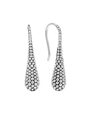 Lagos Sterling Caviar Tear Drop Earrings - Silver