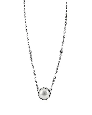 Lagos Luna Sterling Silver & Pearl Pendant Necklace - White/silver