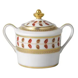 Bernardaud Constance Sugar Bowl - Red/gold