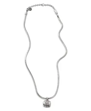 John Hardy Sterling Diamond Pave Carved Chain Necklace