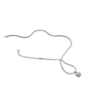 John Hardy Sterling Diamond Pave Carved Chain Necklace