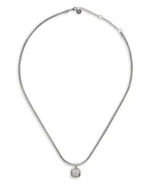 John Hardy Sterling Diamond Pave Carved Chain Necklace