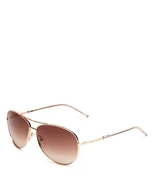 Marc Jacobs Brow Bar Aviator Sunglasses - Gold/gold Gradient Lens