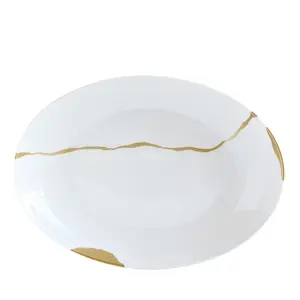 Bernardaud Kintsugi-sarkis 24k Gold Deep Oval Platter - White/gold