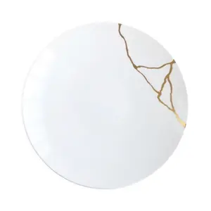 Bernardaud Kintsugi-sarkis 24k Gold Dinner Plate - White/gold