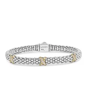 Lagos 18k Gold & Sterling Silver Diamond Bracelet - White/gold