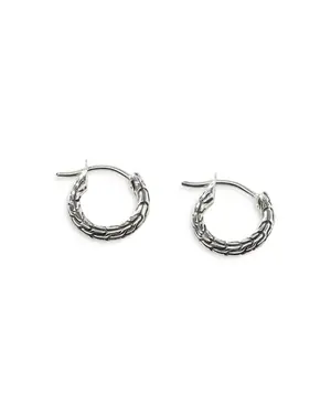John Hardy Radial Sterling Classic Chain Convertible Disc Drop Hoop Earrings