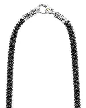 Lagos Ceramic, Sterling Silver & 18k Yellow Gold Caviar Necklace