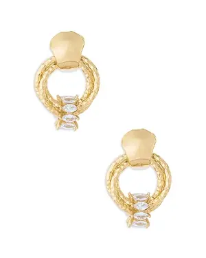Ettika Mini Barrel Crystal Earrings - Gold