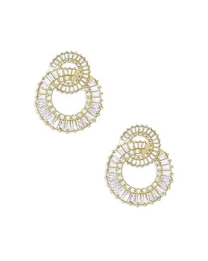 Ettika Rotating Circles Crystal Earrings - Gold