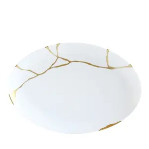 Bernardaud Kintsugi-sarkis 24k Gold Oval Platter - White/gold