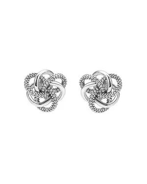 Lagos Sterling Love Knot Stud Earrings - Silver