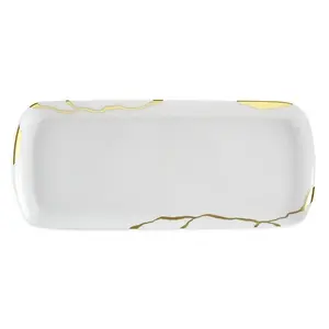 Bernardaud Kintsugi Rectangular Cake Platter - White