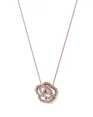 Bloomingdale'S Diamond Rose Flower Pendant Necklace - Rose Gold