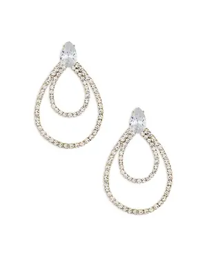Ettika Crystal Dangle Earrings - White/gold