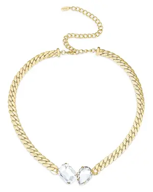 Ettika Crystal Gem Pendant Necklace - Gold
