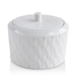 Bernardaud Twist Collection 2-piece Lidded Sugar Bowl - White