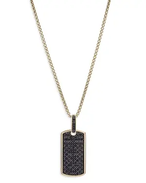 Bloomingdale'S Black Diamond Dog Tag Pendant Necklace In 14k Yellow Gold - Black/gold