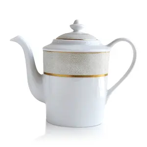 Bernardaud Sauvage White Coffee Pot - Gold/white