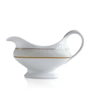 Bernardaud Sauvage White Gravy Boat - Gold/white