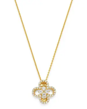 Bloomingdale'S Diamond Clover Pendant Necklace - White/gold