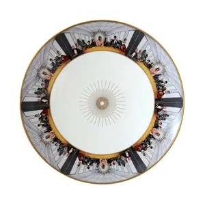 Bernardaud L'art De La Table Last Supper Megaplex Marco Brambilla Coupe Plates, Set Of 12 - Multi