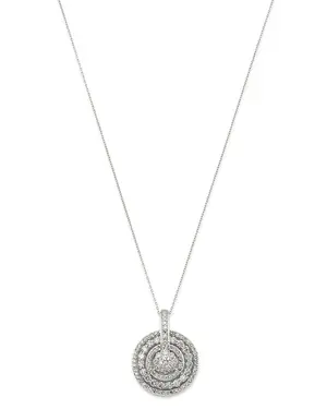 Bloomingdale'S Diamond Round Cluster Pendant Necklace - White