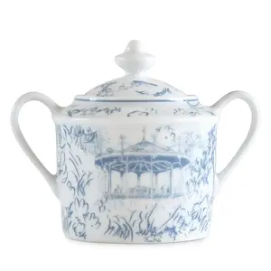 Bernardaud Tout Paris Sugar Bowl - White/blue