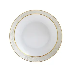 Bernardaud Sauvage White Coupe Soup Bowl - Gold/white