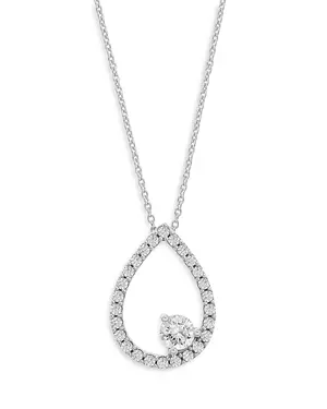 Bloomingdale'S Diamond Teardrop Pendant Necklace - White