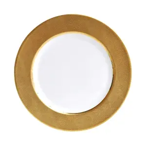 Bernardaud Sauvage White Service Plate - Gold/white