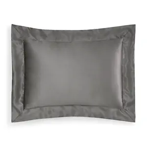 Gingerlily Solid Silk Boudoir Sham - Charcoal